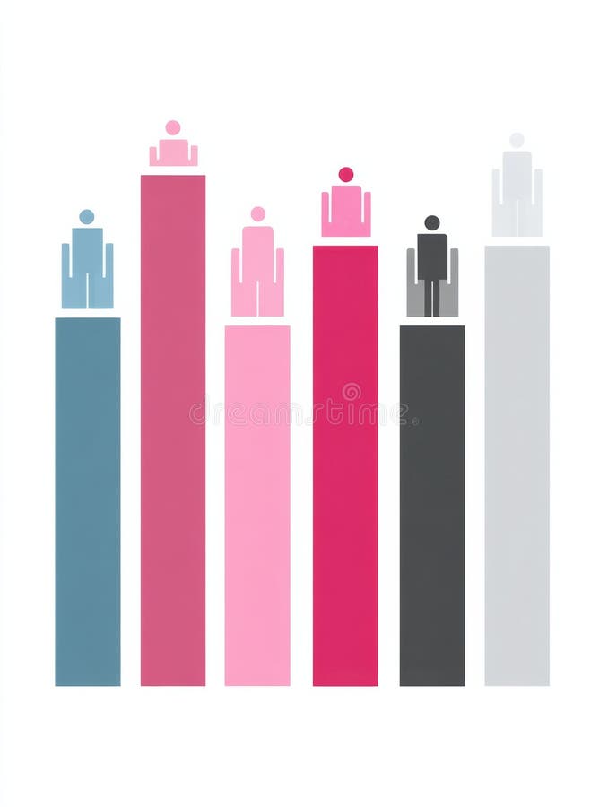 Colorful Abstract Representation of Figures on Columns Symbolizing ...