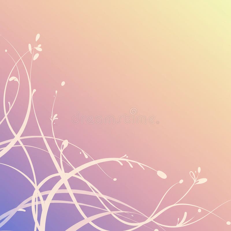 Abstract Design Features Fluid, White, Vine-like Lines and Tendrils ...