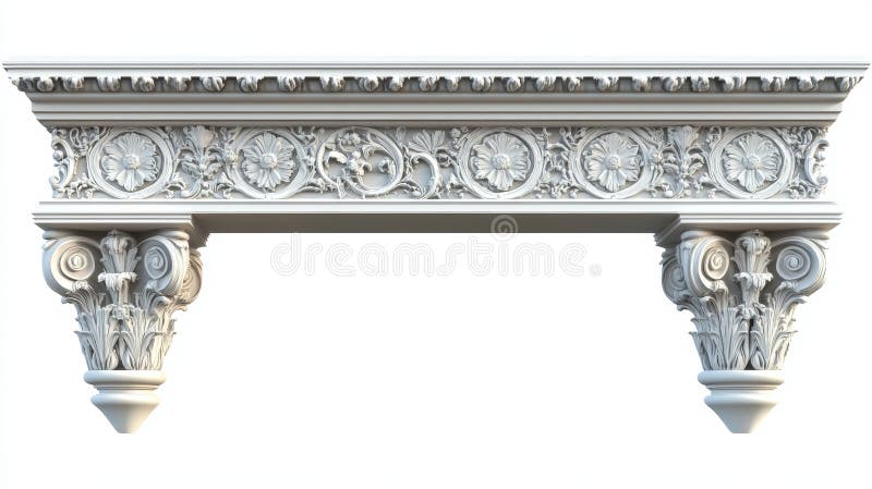 Ornate Abstract Column Design Floral Theme Stock Illustrations – 3 ...