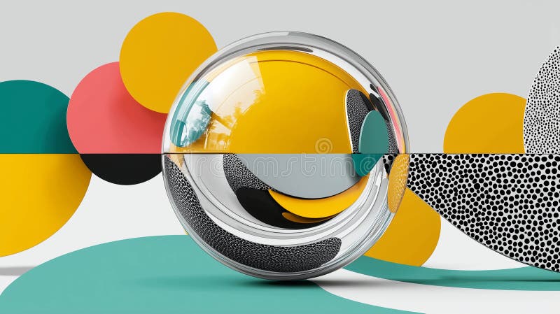 Abstract Design Features a Reflective Glass Sphere at the Center ...