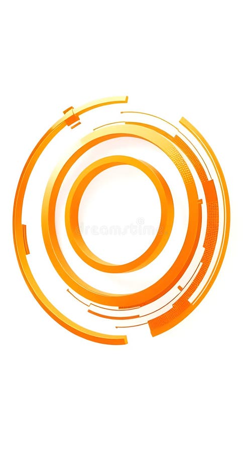 Abstract Futuristic Orange 3D Circle. Vector Art Background Stock ...