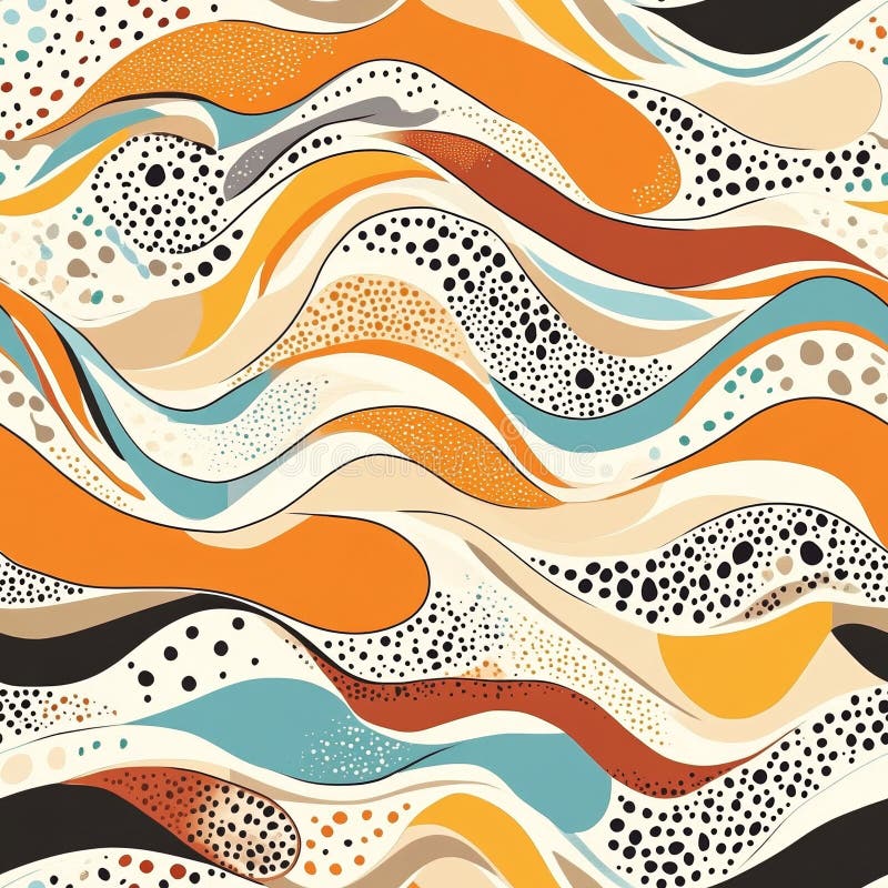 This Abstract Design Features Soft Waves and Intricate Patterns ...