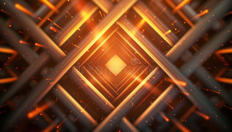 Abstract Luminous Design with Symmetrical Lines and Glowing Center ...