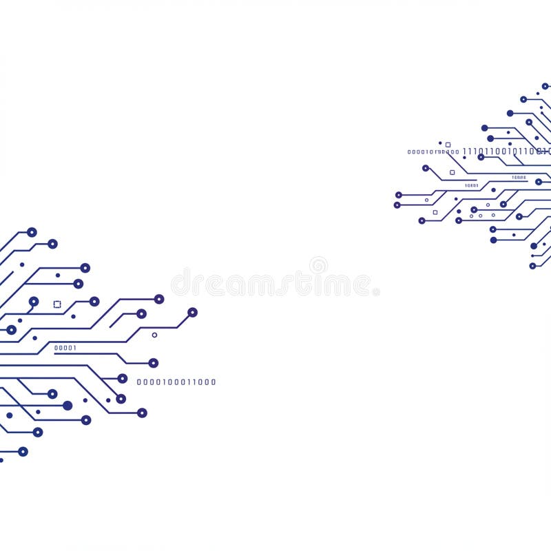 Abstract Design Featuring Blue Circuit-like Lines Extending from the ...