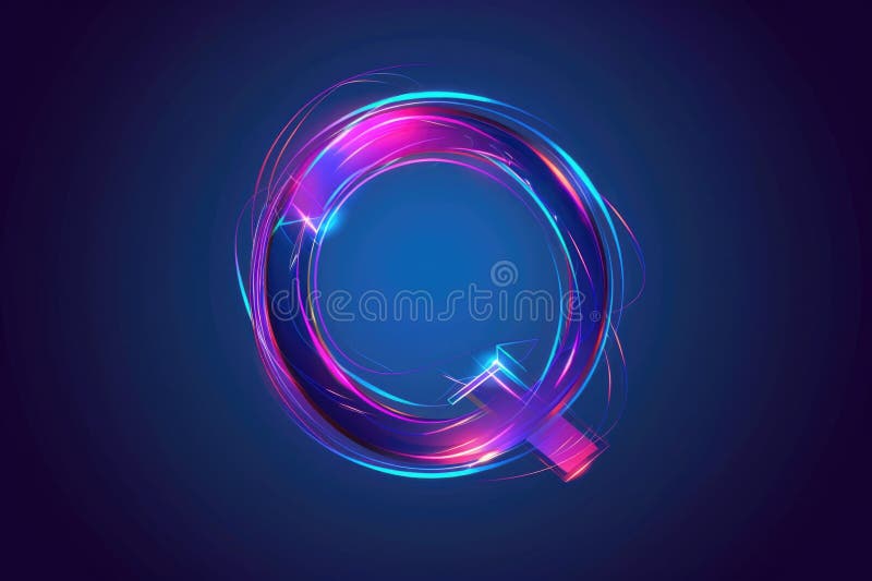 Abstract Design Featuring a Blue and Pink Background with a Circular ...
