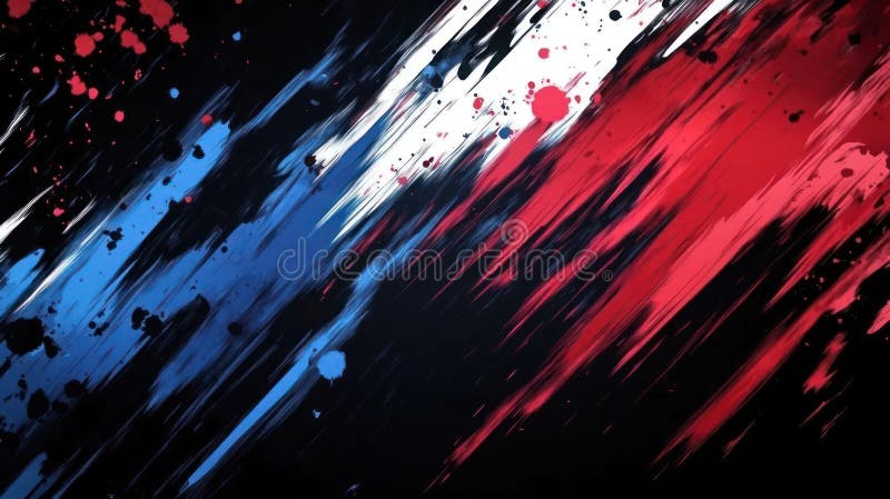 Abstract Design Featuring Bold Red, White, and Blue Streaks on a Dark ...