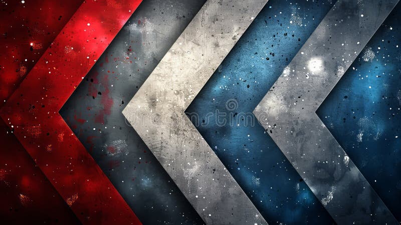 Abstract Design Featuring Chevron Patterns in Red, Gray, and Blue ...