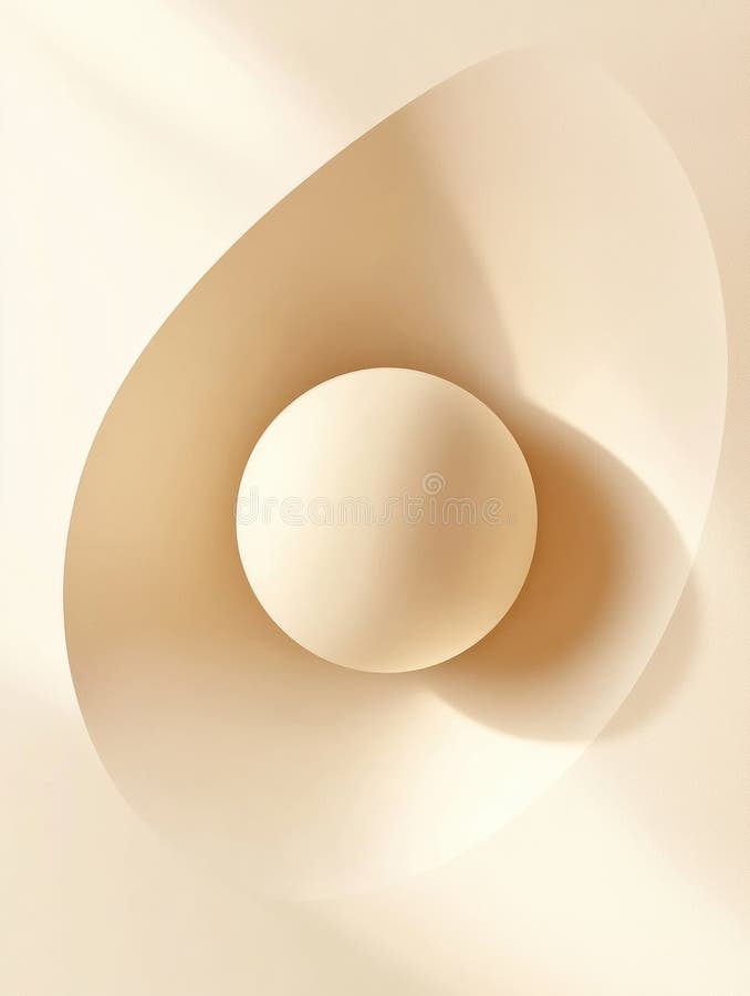 Abstract Design Featuring Circular Shapes in Soft Beige Tones with ...