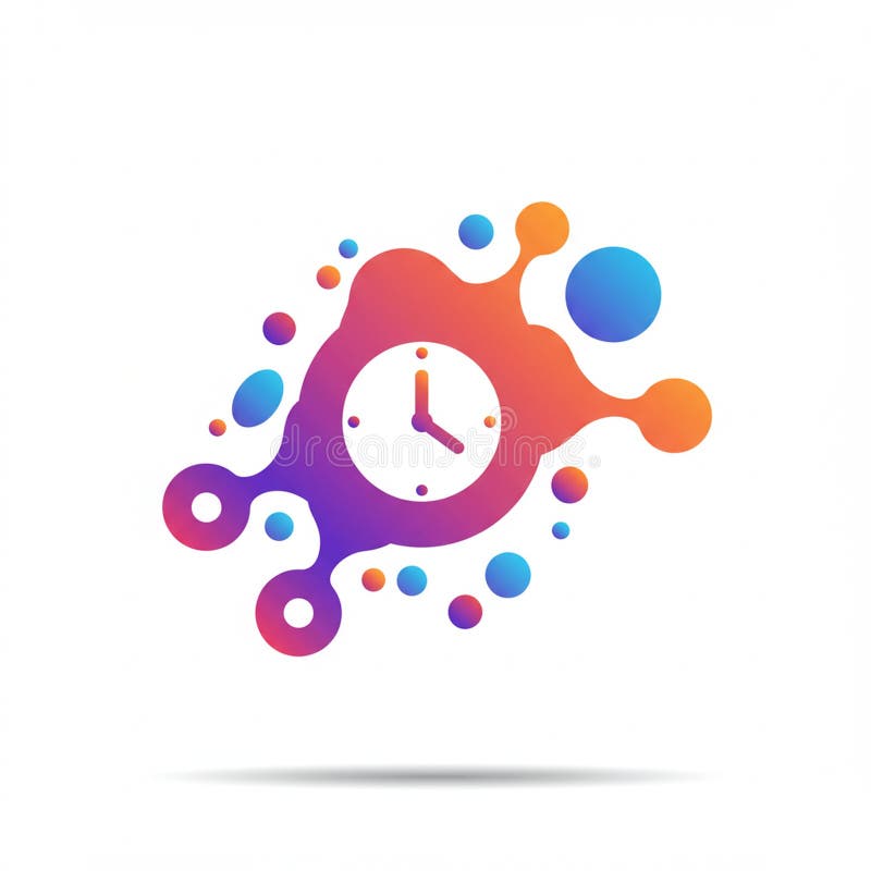 Abstract Design Featuring a Clock Face Centered within an Organic ...