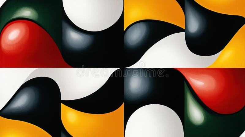 Abstract Design Featuring Colorful, Curved Shapes in a Grid Pattern ...