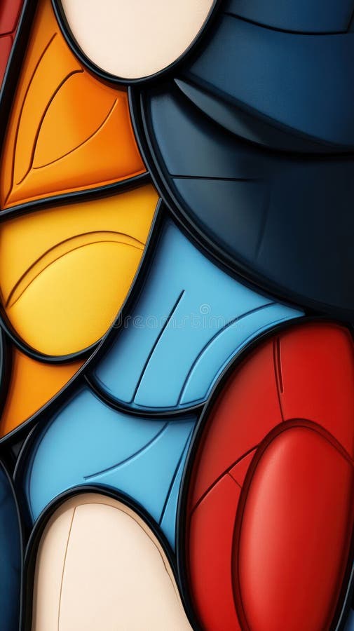 Abstract Design Featuring Colorful, Interlocking Shapes in a Smooth ...