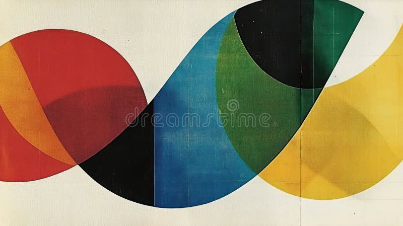 Abstract Design Featuring Colorful Overlapping Shapes in a Fluid ...