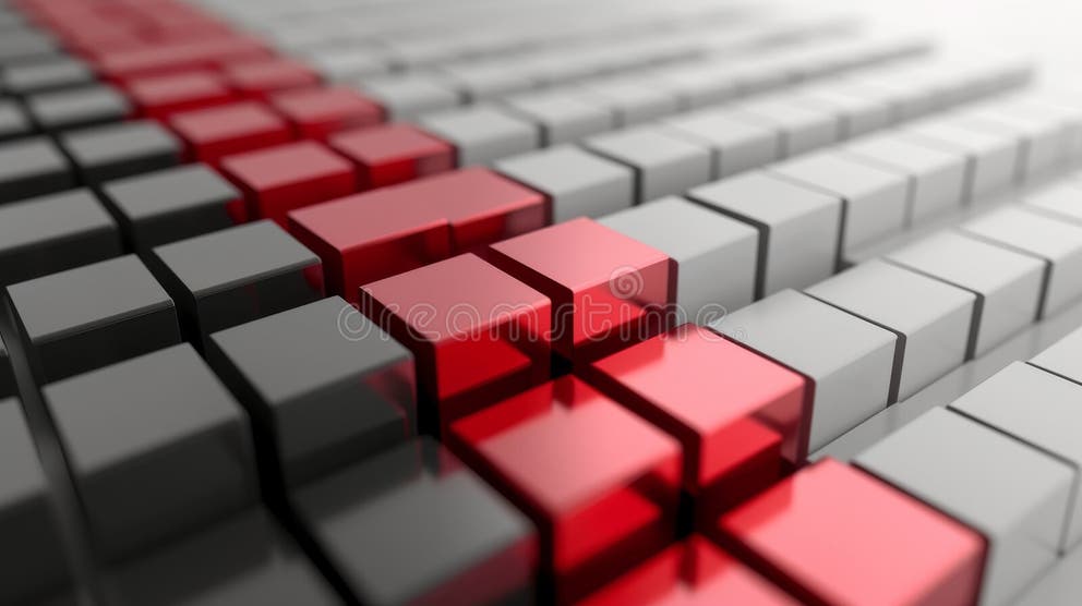Abstract Design Featuring 3D Blocks in Red and Gray Color Palette Stock ...