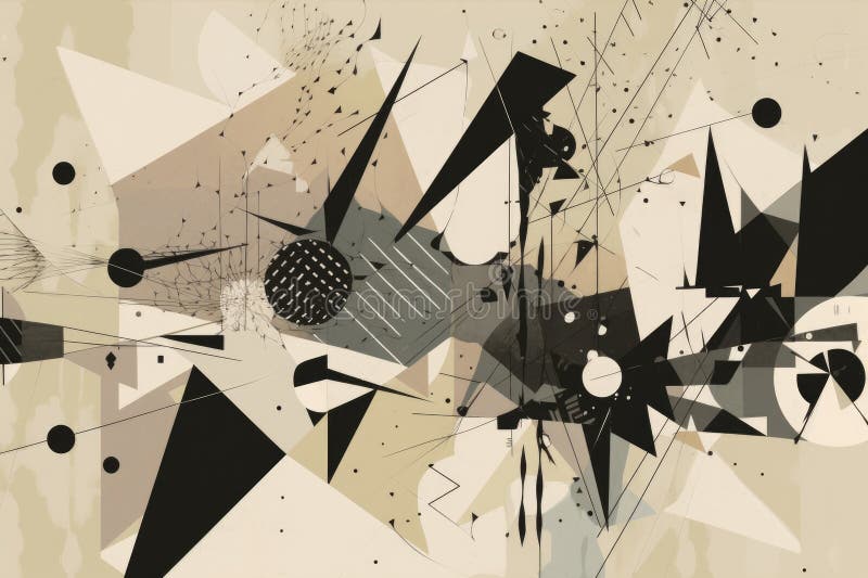 Abstract Design, Featuring Deconstructed and Fragmented Shapes, Against ...
