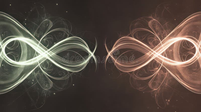 Abstract Design Featuring Dual Infinity Symbols in Soft Colors Against ...