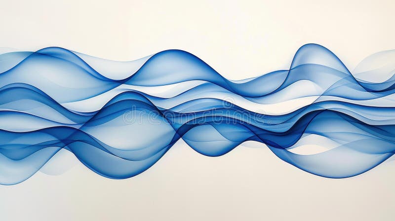 Abstract Design Featuring Dynamic Blue and White Waves, Creating a ...
