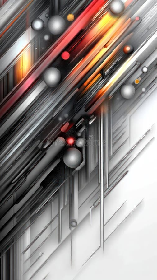 Abstract Design Featuring Dynamic Lines and Spheres in a Modern Color ...