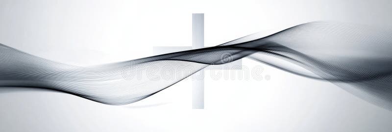 Abstract Design Featuring Flowing Lines and a Central Cross Symbol in a ...