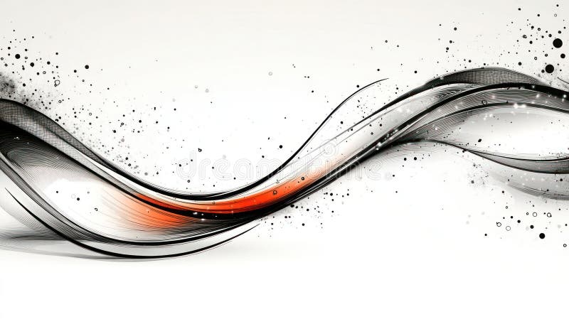 Abstract Design Featuring Flowing Lines and Splashes, Conveying Motion ...