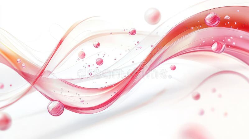 Abstract Design Featuring Flowing Pink Waves and Bubbles, Ideal for ...