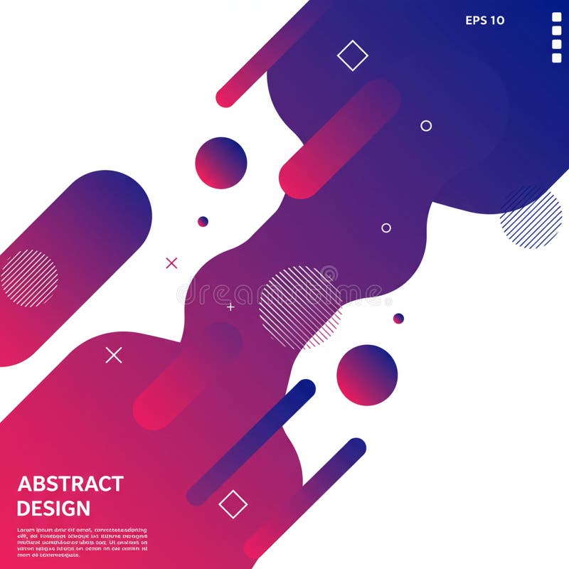 Abstract Design Featuring Flowing Shapes in Gradient Colors of Pink and ...