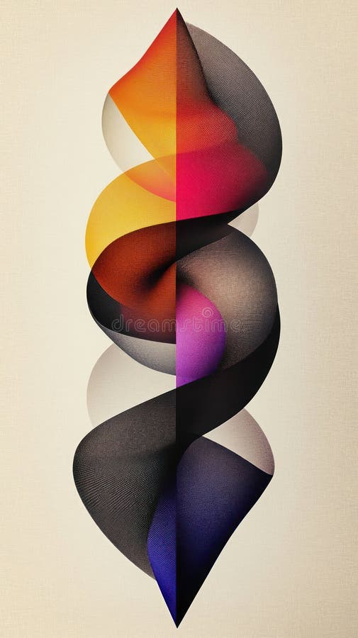 Abstract Design Featuring Flowing Shapes and Gradients in a Vertical ...