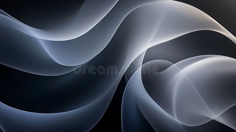 Abstract Design Featuring Flowing, Translucent Wave-like Forms in ...