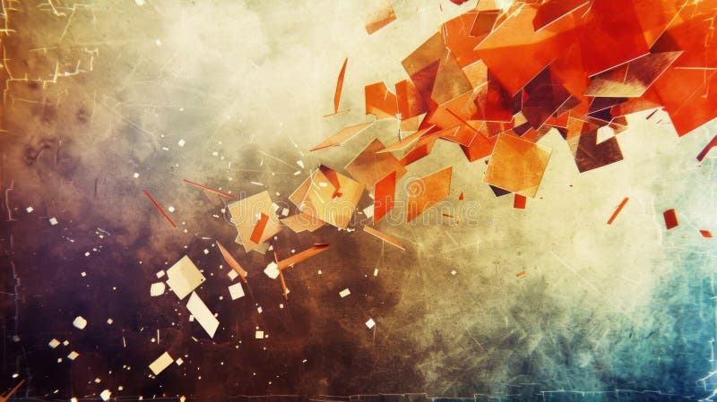 Abstract Design Featuring Fragmented Shapes and a Gradient Background ...