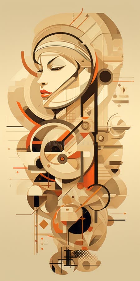 Abstract Illustration of a Woman with Musical Instruments Stock ...