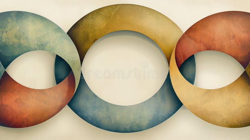 Abstract Design Featuring Interlocking Rings in Earthy Colors on a ...