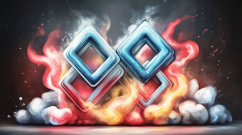 Abstract Design Featuring Interlocking Shapes with Vibrant Colors and ...