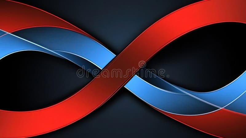 Abstract Red and Blue Infinity Symbol Design Stock Illustration ...
