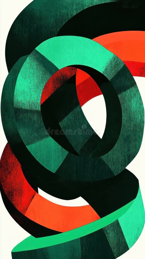 Abstract Design Featuring Intertwined Shapes in Vibrant Colors Stock ...