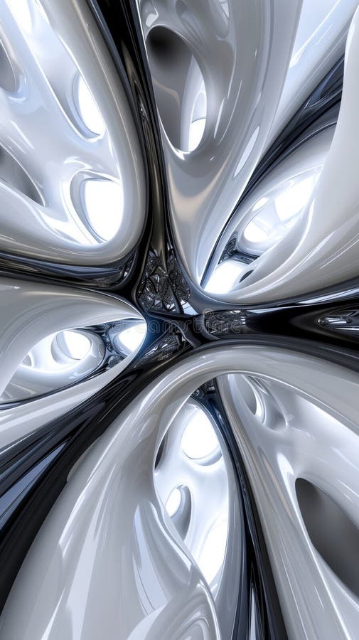 Abstract Design Featuring Intertwining Shapes in a Futuristic Style Set ...