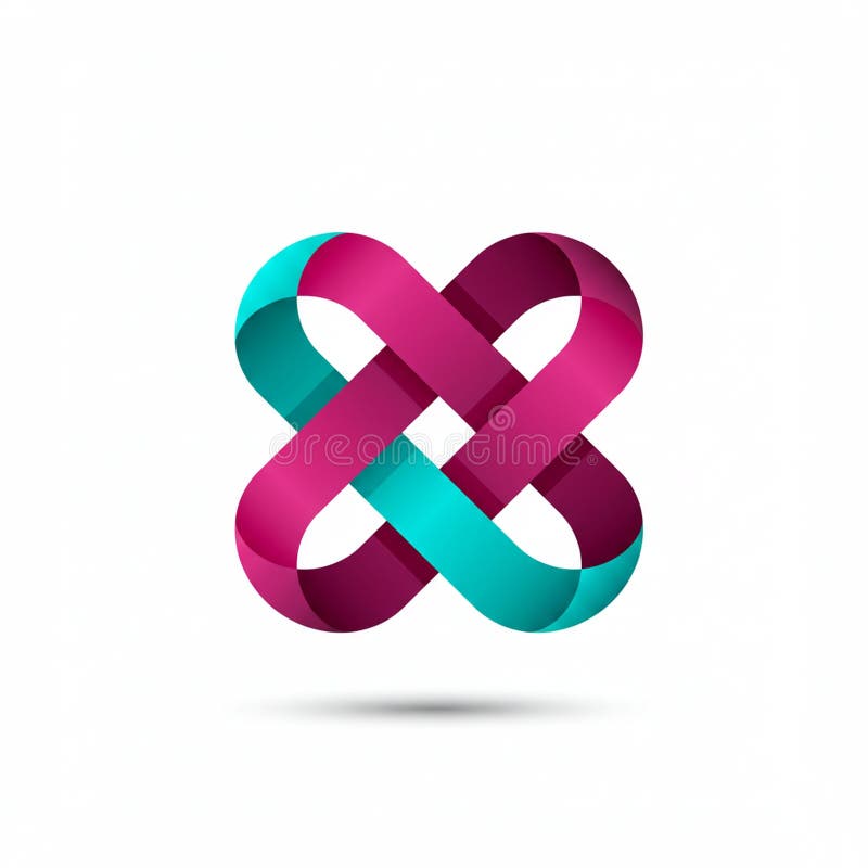 Abstract Design Featuring an Interwoven Pattern of Pink and Teal ...