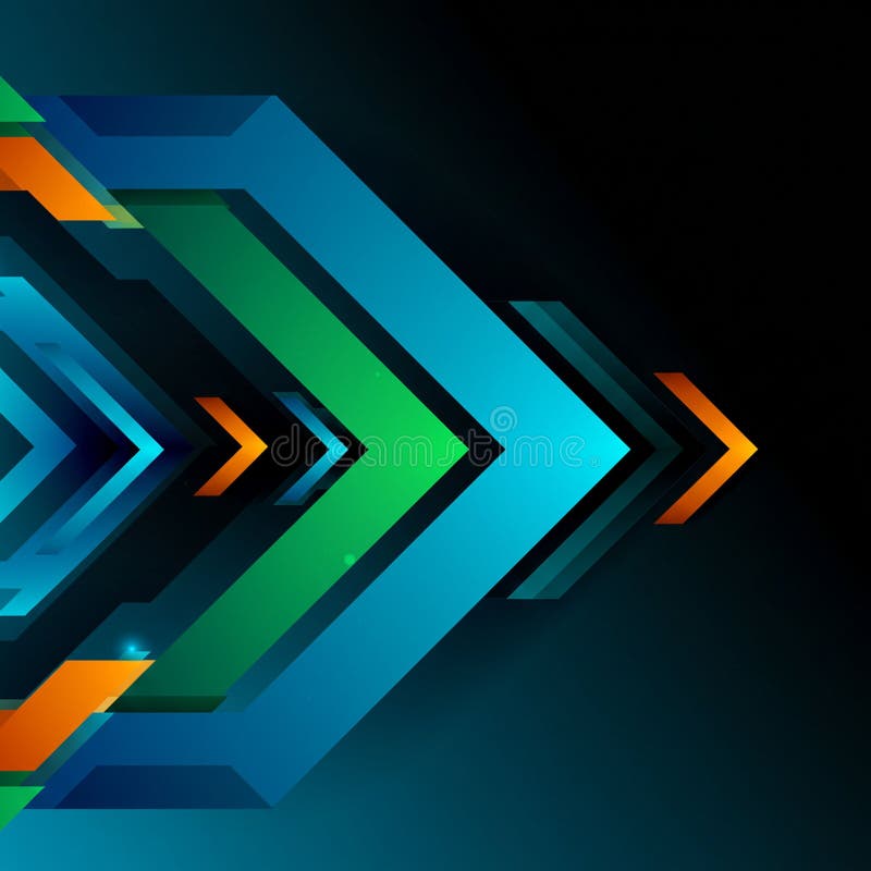 Abstract Design Featuring Layered, Overlapping Arrows in Shades of Blue ...