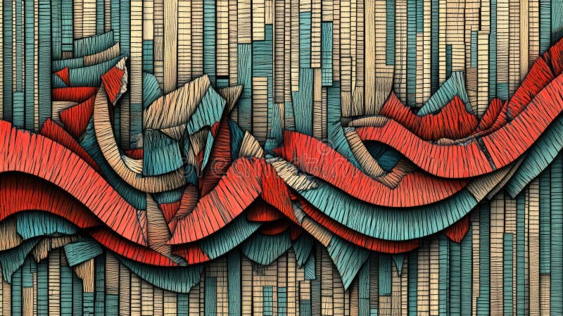 Abstract Design Featuring Layered Textures and Vibrant Colors in a ...