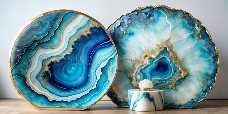 Luxurious Marble Resin Geode and Abstract Functional Art Stock ...