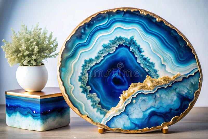 Luxurious Marble Resin Geode and Abstract Functional Art Stock ...