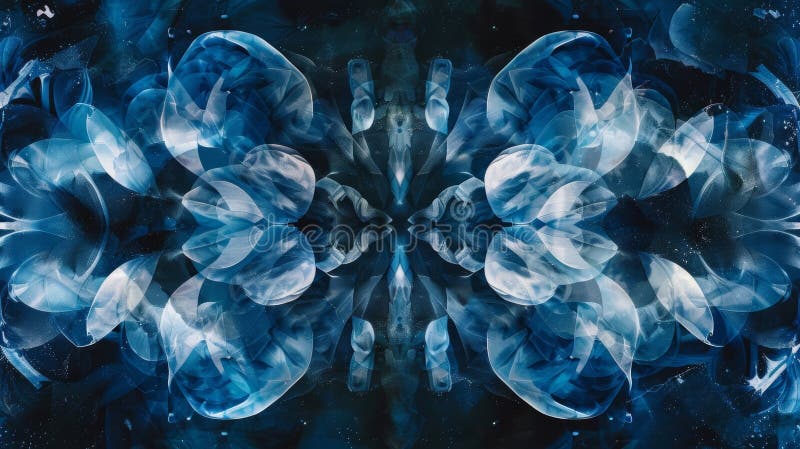 An Abstract Design Featuring Mirrored Shapes Intertwining in Perfect ...