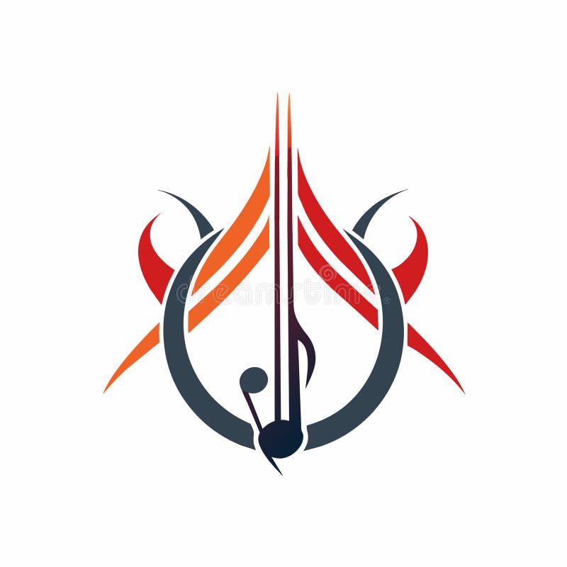 An Abstract Design Featuring a Music Note Surrounded by Stylized Shapes ...