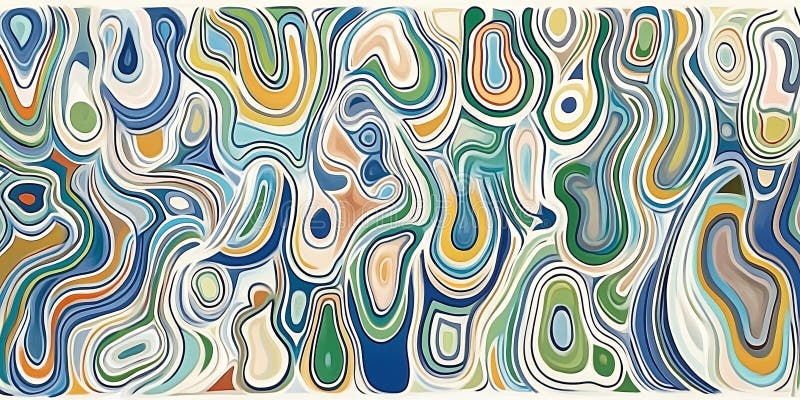 Abstract Design Featuring Organic Shapes and Flowing Lines in Various ...