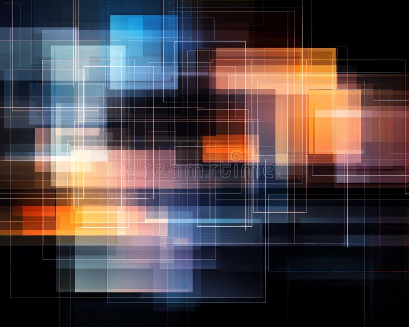 Abstract Design Featuring Overlapping Blocks of Light in Vibrant Colors ...