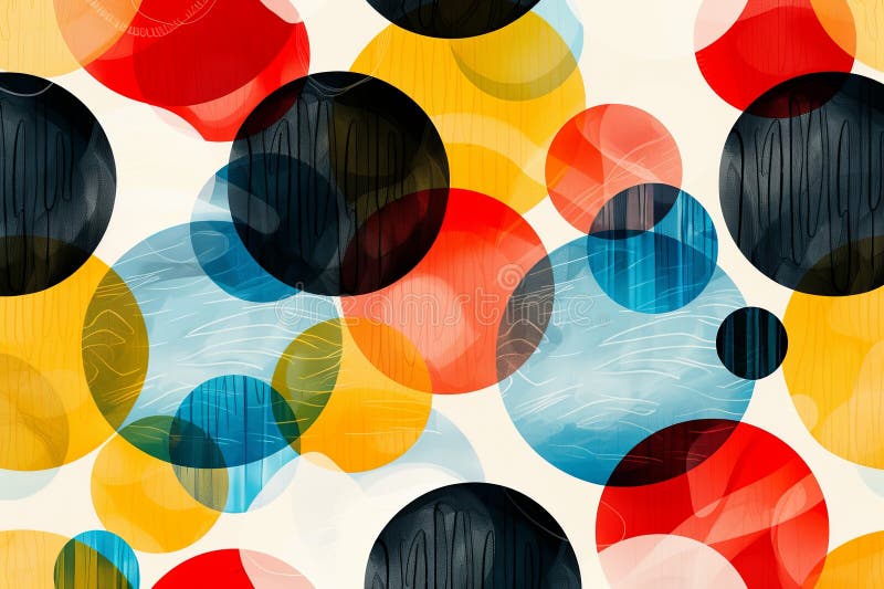 Abstract Design Featuring Overlapping Colorful Circles in Red, Blue ...
