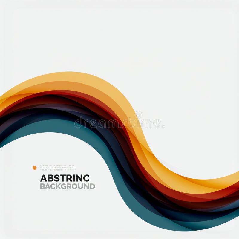 Abstract Design Featuring Overlapping Wavy Bands in Shades of Orange ...