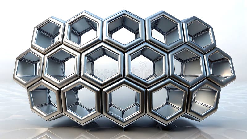 Abstract Hexagonal Metallic Lattice Structure Element Png Transparent ...