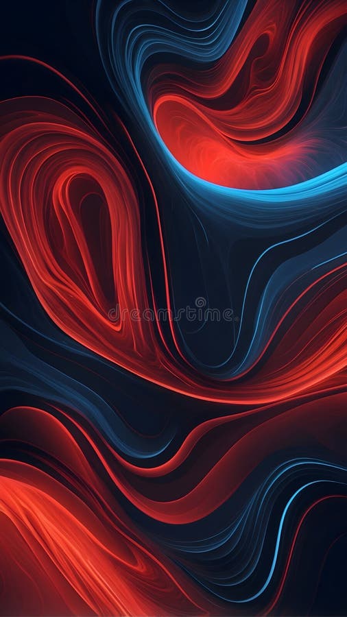 Abstract Design Featuring Red and Blue Swirls on a Black Background ...