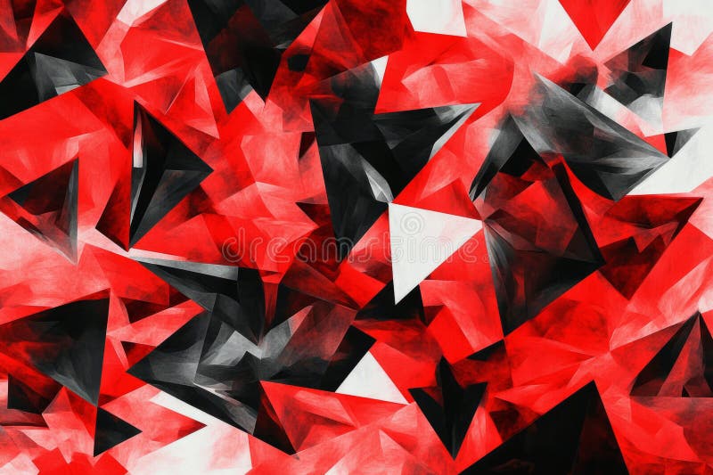 Abstract Design Featuring Sharp Triangular Forms Vibrant Red Black ...