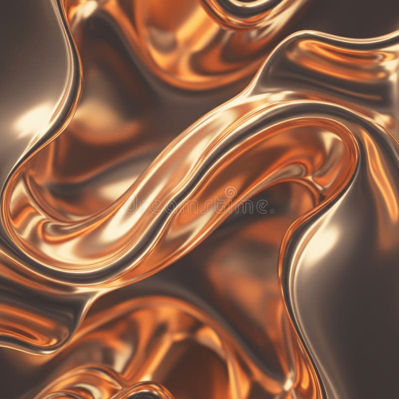 Abstract Design Featuring Smooth, Fluid Curves with a Metallic, Copper ...