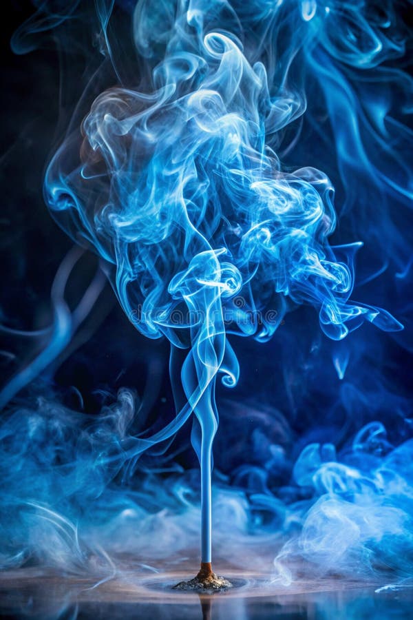 Abstract Backdrop with Stains of Blue Incense Smoke Stock Illustration ...